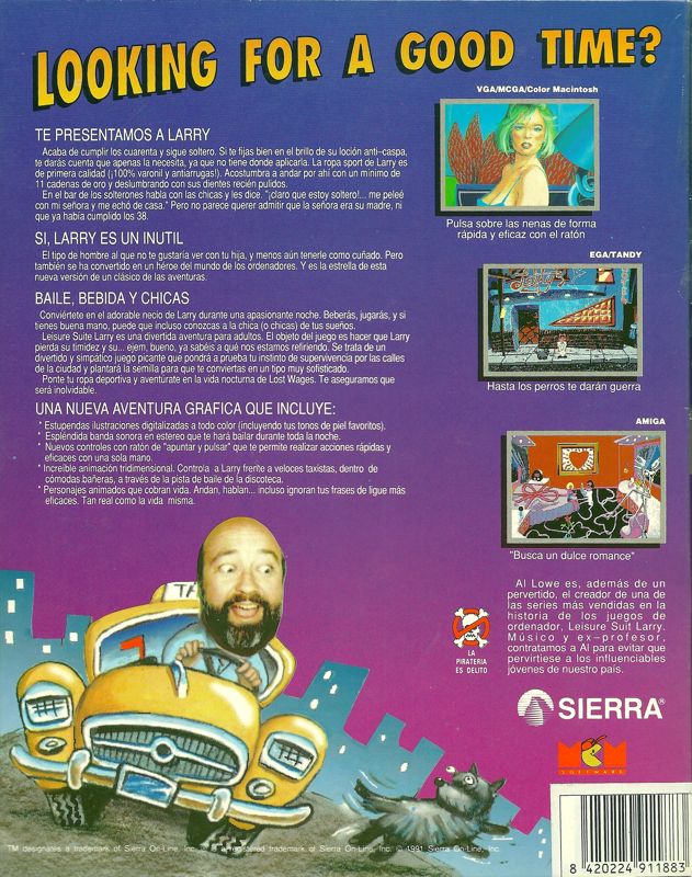 Leisure Suit Larry 1: In the Land of the Lounge Lizards cover or ...