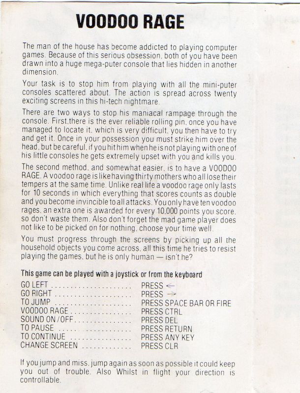 Voodoo Rage cover or packaging material - MobyGames