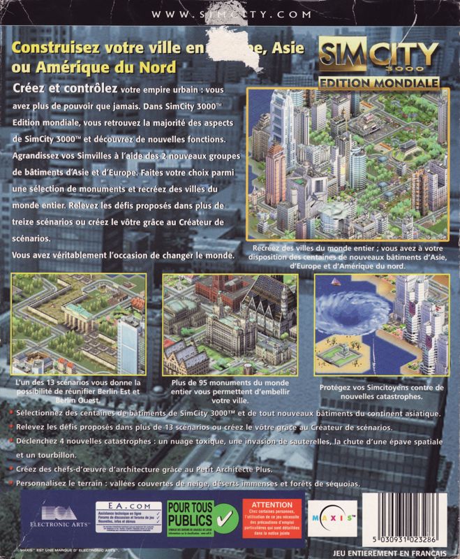 SimCity 3000 Unlimited cover or packaging material - MobyGames