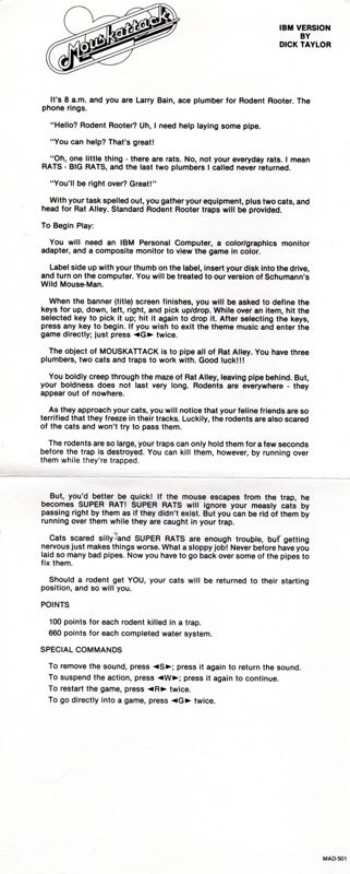 Mouskattack cover or packaging material - MobyGames