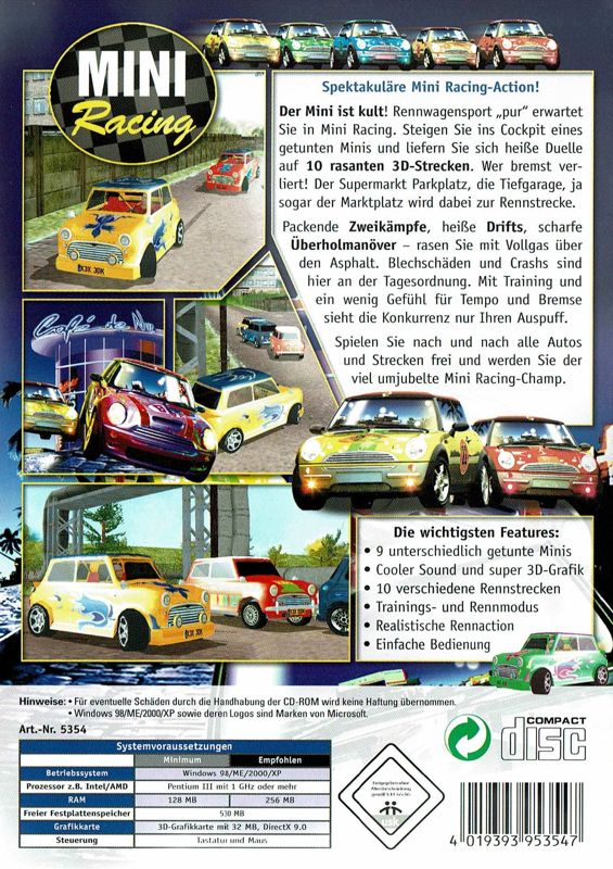 Mini Racing cover or packaging material - MobyGames