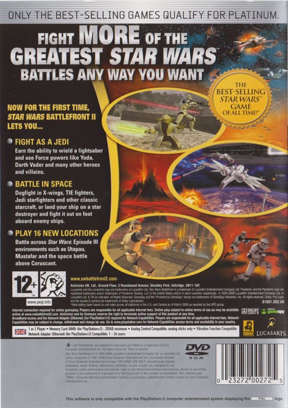 Star Wars: Battlefront II cover or packaging material - MobyGames