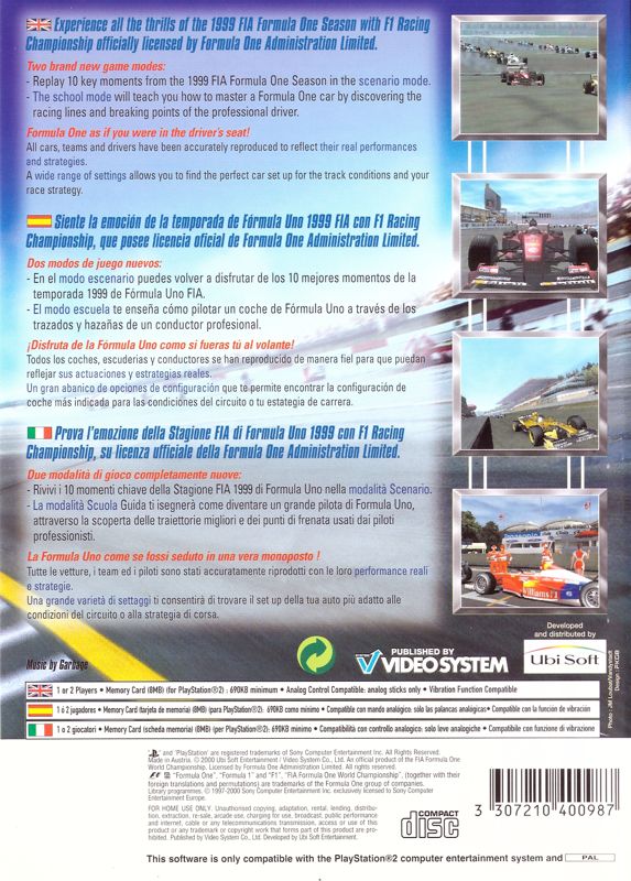 F1 Racing Championship cover or packaging material - MobyGames