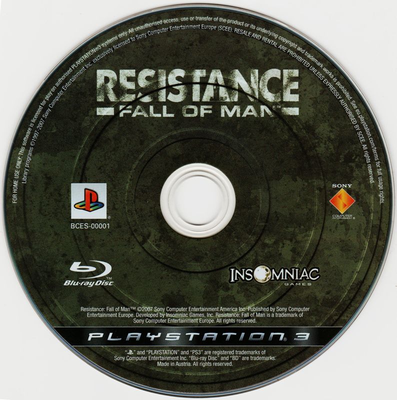 Resistance: Fall of Man cover or packaging material - MobyGames