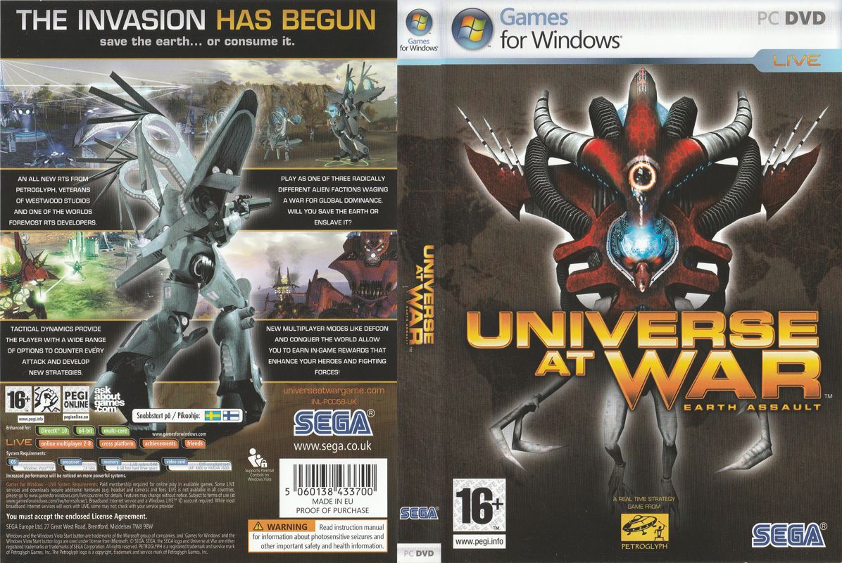 Universe at War: Earth Assault cover or packaging material - MobyGames