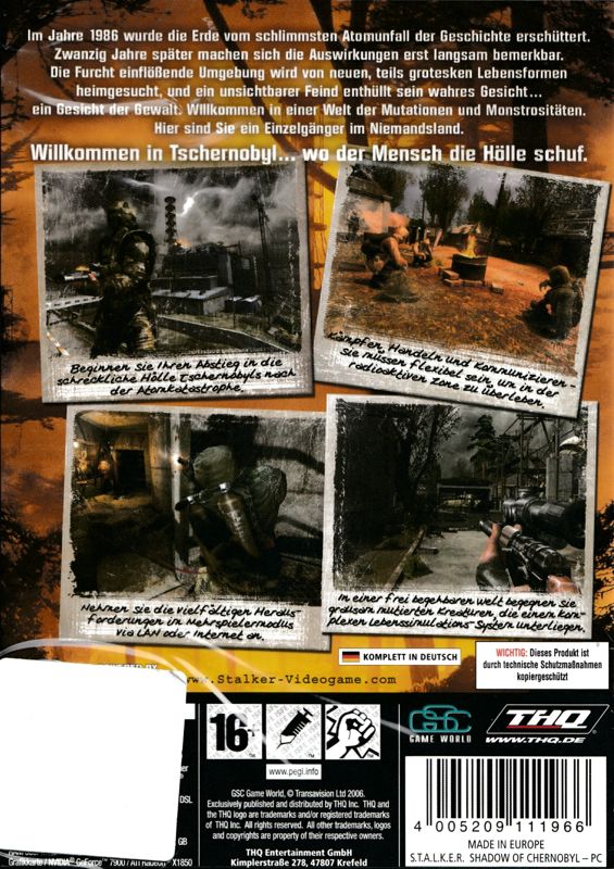 S.T.A.L.K.E.R.: Shadow of Chernobyl cover or packaging material - MobyGames