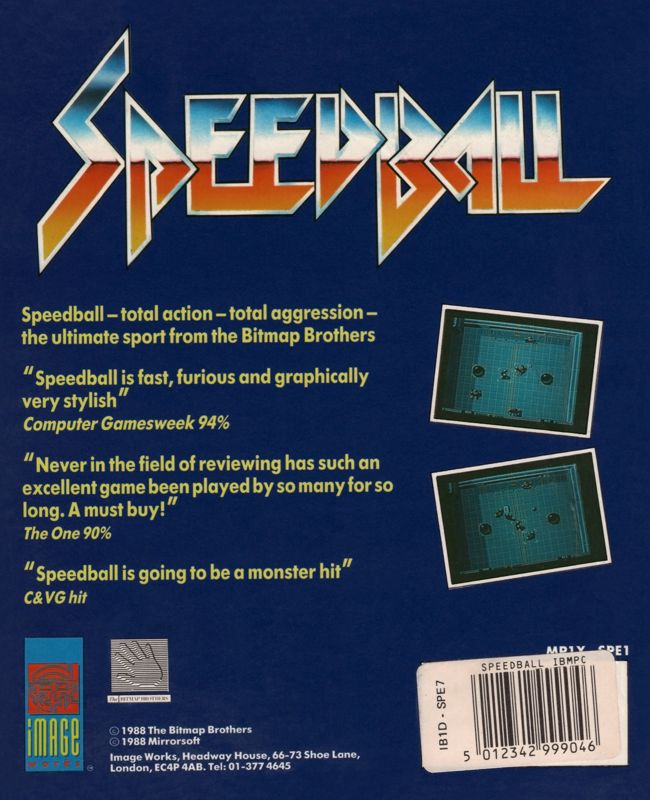 Speedball cover or packaging material - MobyGames