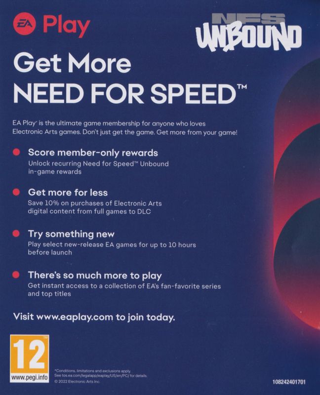 NFS: Unbound cover or packaging material - MobyGames