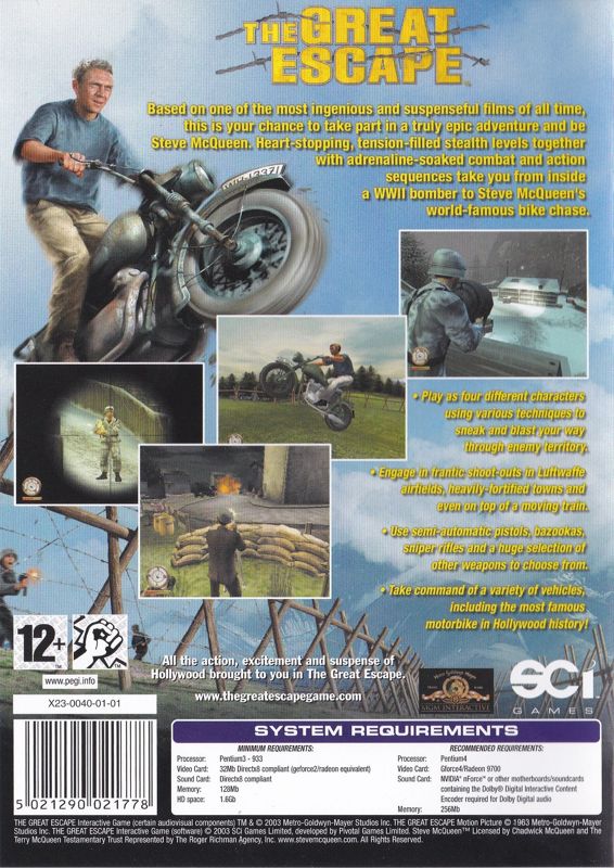 The Great Escape cover or packaging material - MobyGames