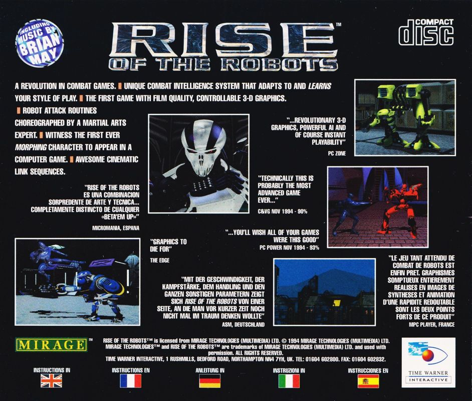 Rise of the Robots cover or packaging material - MobyGames