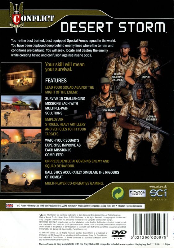Conflict: Desert Storm cover or packaging material - MobyGames
