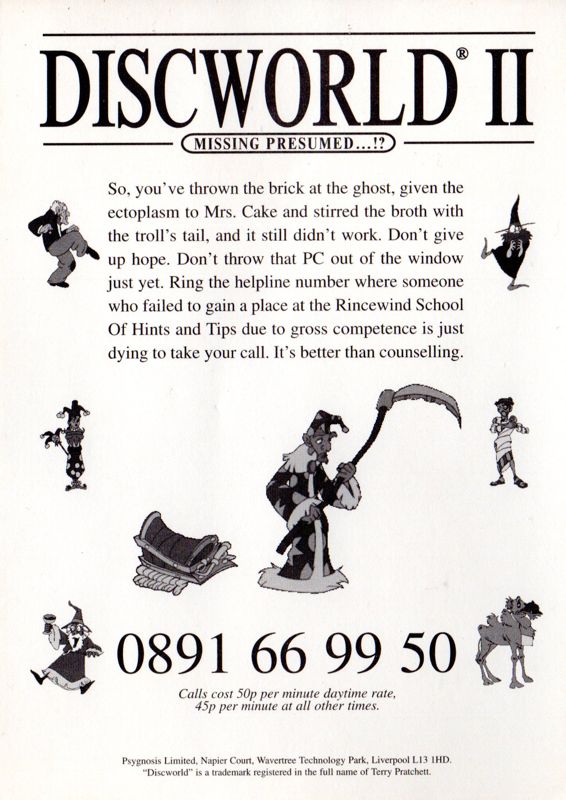 Discworld II: Mortality Bytes! cover or packaging material - MobyGames