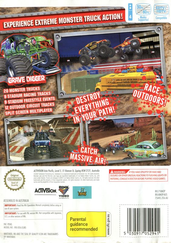 Monster Jam cover or packaging material - MobyGames