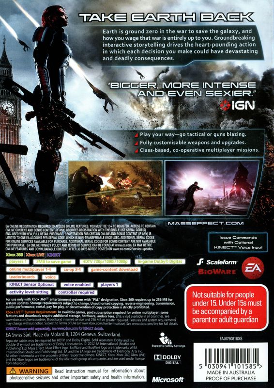 Mass Effect 3 cover or packaging material - MobyGames