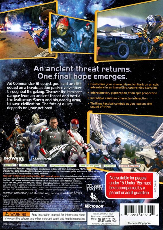 Mass Effect cover or packaging material - MobyGames