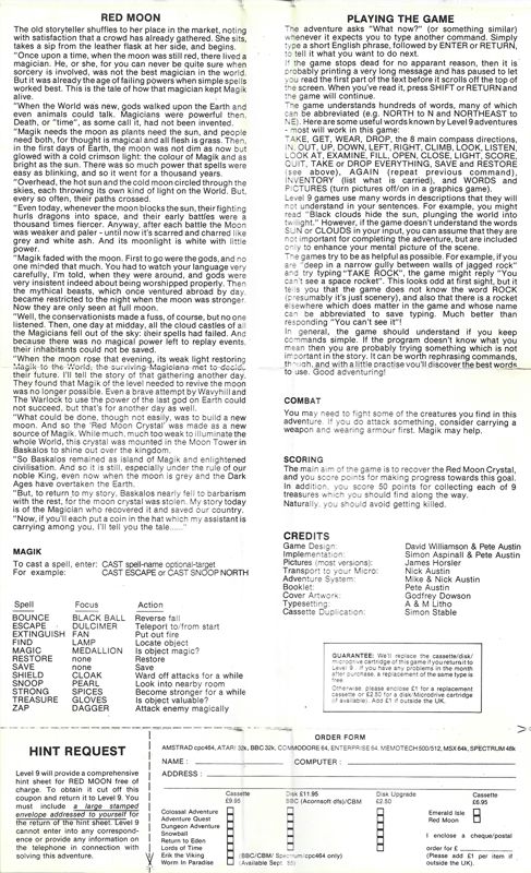 Red Moon cover or packaging material - MobyGames