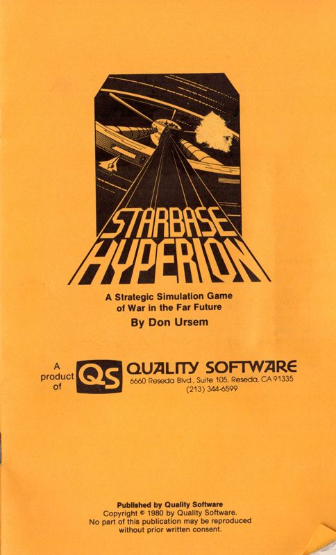 Starbase Hyperion cover or packaging material - MobyGames
