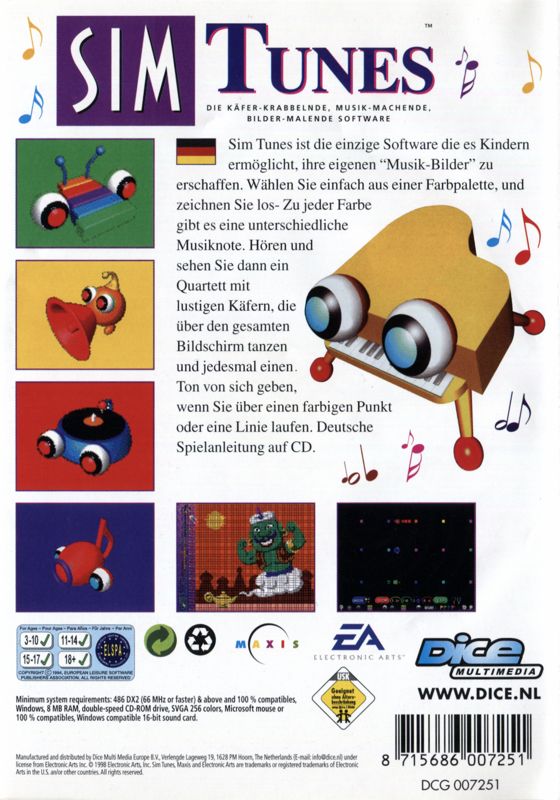 SimTunes cover or packaging material - MobyGames