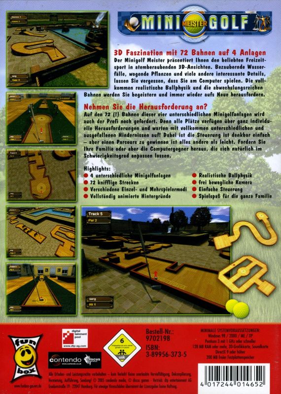 Mini Golf Championship cover or packaging material - MobyGames