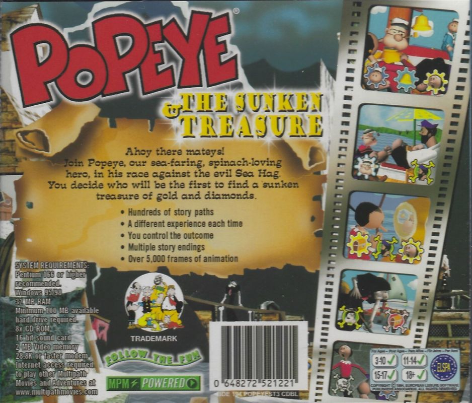 Popeye & the Sunken Treasure cover or packaging material - MobyGames