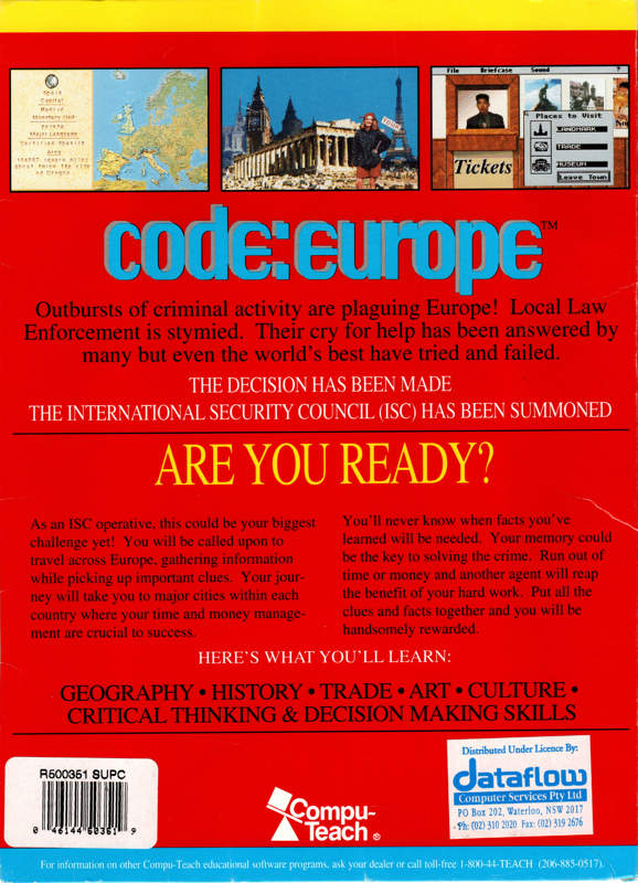 Code: Europe cover or packaging material - MobyGames