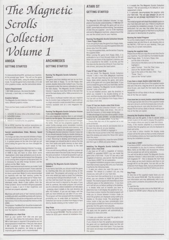 The Magnetic Scrolls Collection cover or packaging material - MobyGames