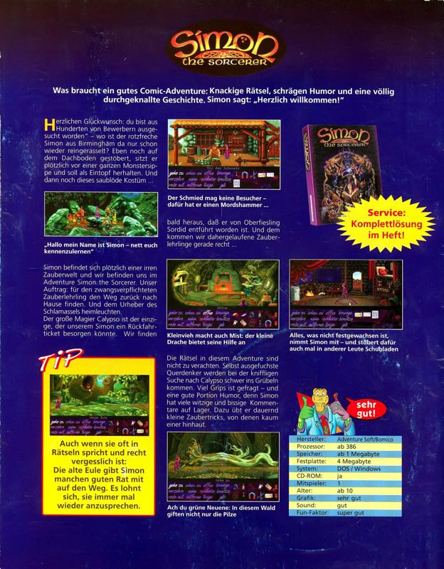 Simon the Sorcerer cover or packaging material - MobyGames