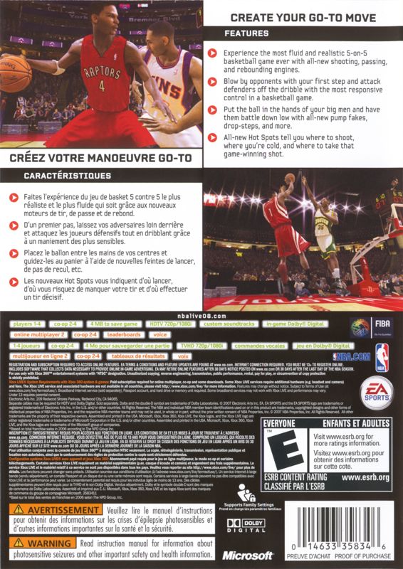 NBA Live 08 cover or packaging material - MobyGames
