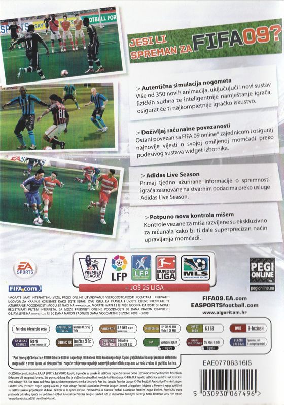 FIFA Soccer 09 cover or packaging material - MobyGames