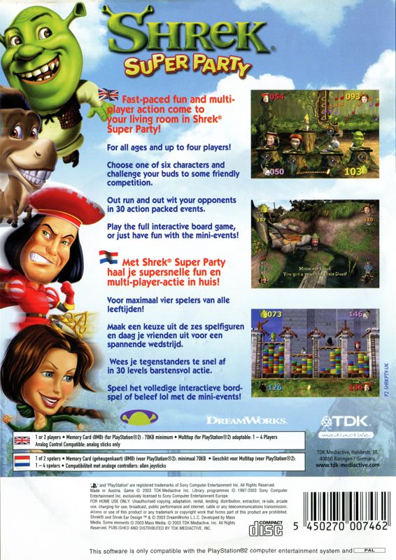 Shrek: Super Party cover or packaging material - MobyGames