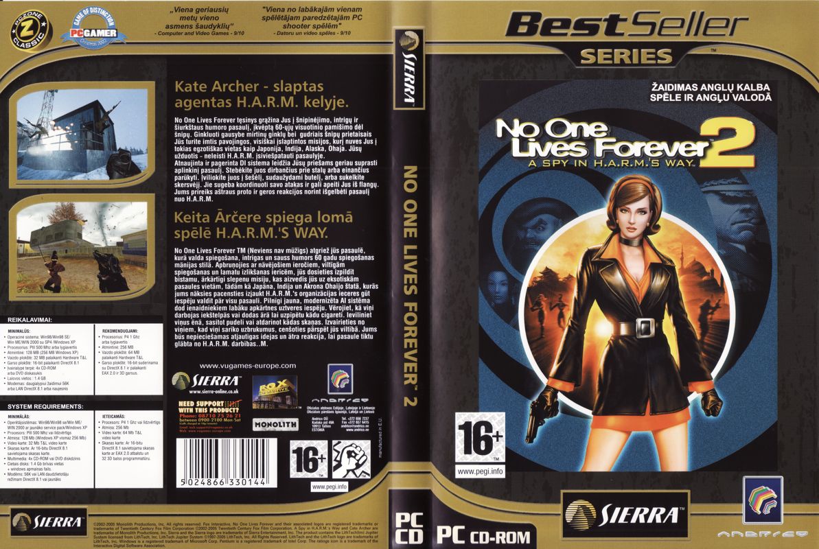 No One Lives Forever 2: A Spy in H.A.R.M.'s Way cover or packaging material - MobyGames