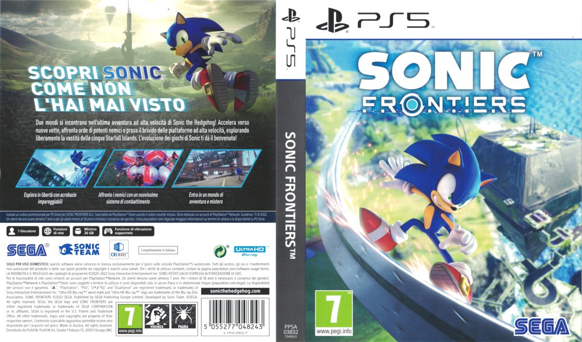 Sonic Frontiers cover or packaging material - MobyGames