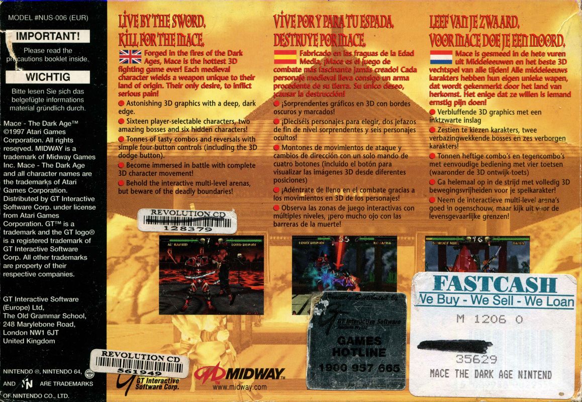 Mace: The Dark Age cover or packaging material - MobyGames