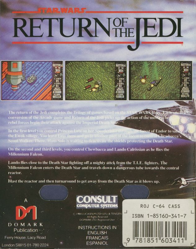 Star Wars: Return of the Jedi cover or packaging material - MobyGames