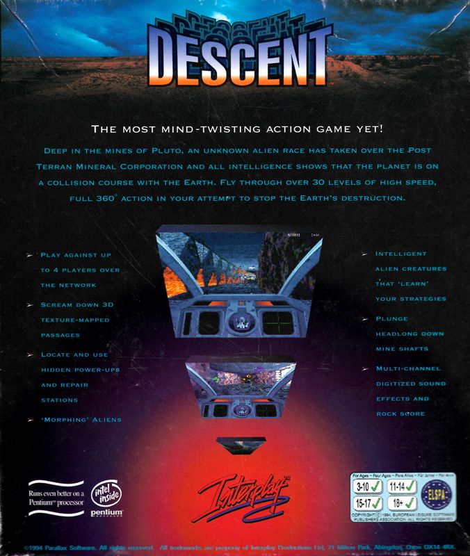 Descent cover or packaging material - MobyGames
