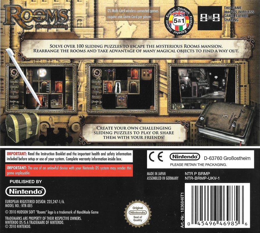 Rooms: The Main Building cover or packaging material - MobyGames