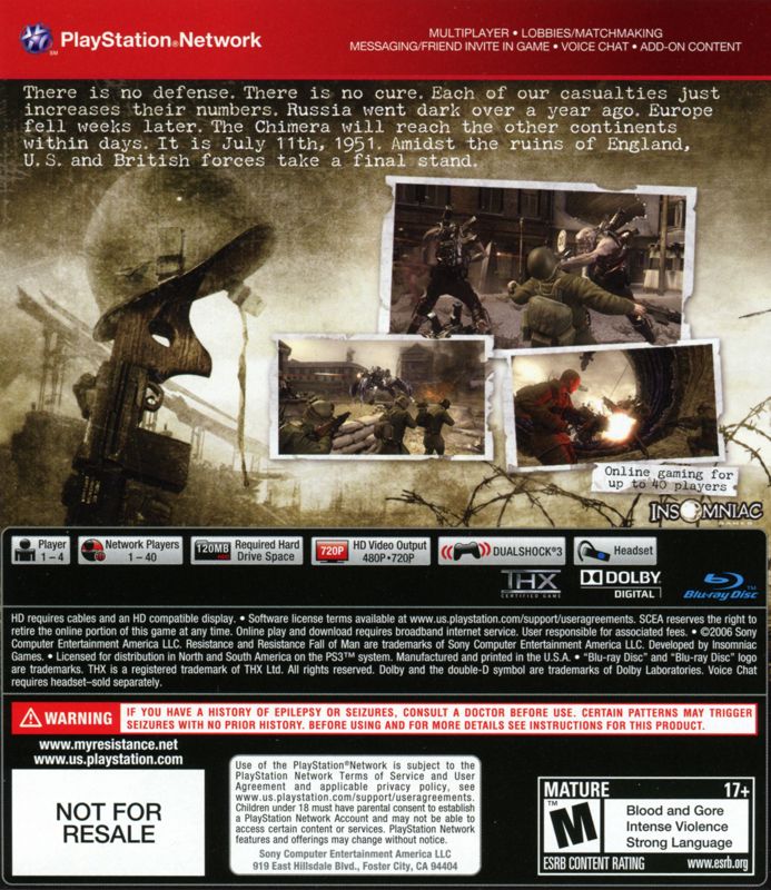 Resistance: Dual Pack cover or packaging material - MobyGames