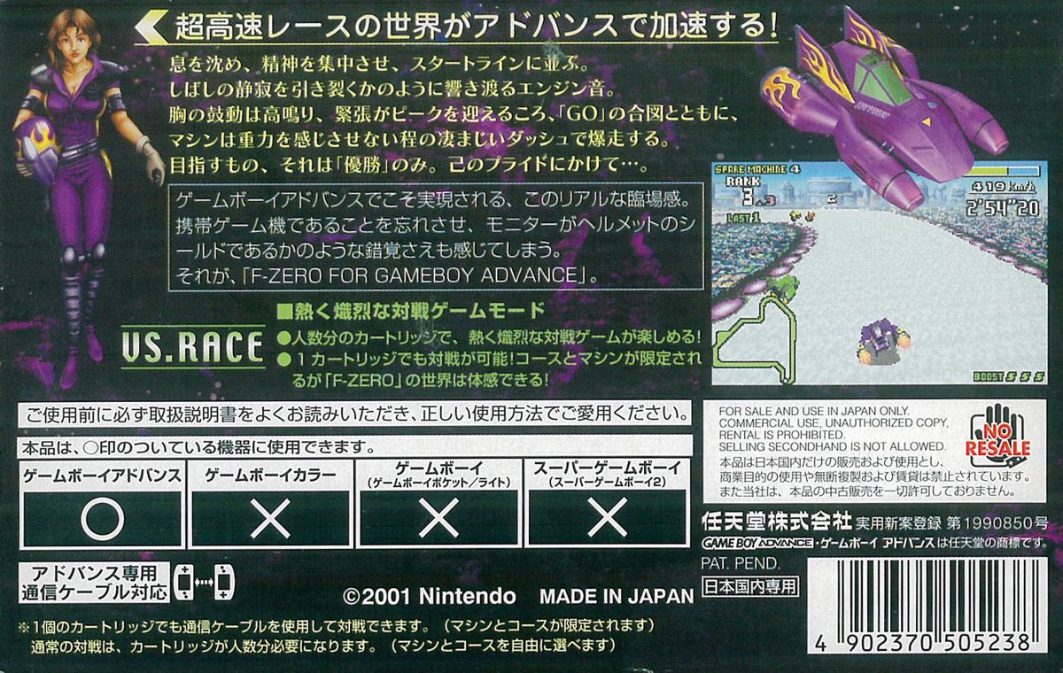 F-Zero: Maximum Velocity cover or packaging material - MobyGames