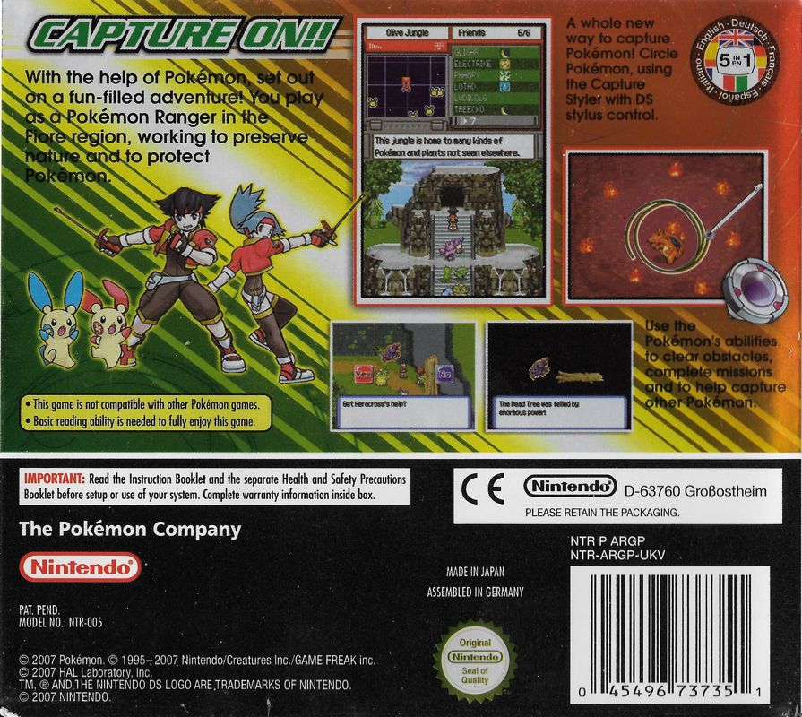 Pokémon Ranger cover or packaging material - MobyGames