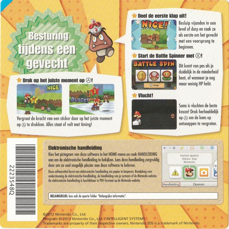 Paper Mario: Sticker Star cover or packaging material - MobyGames