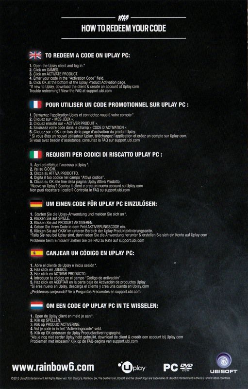 Tom Clancy's Rainbow Six: Siege (Art of Siege Edition) cover or ...