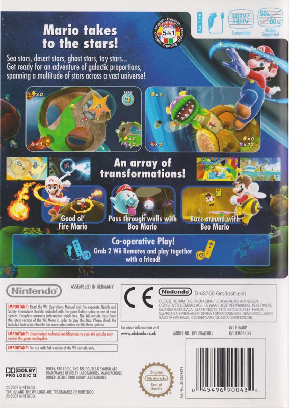 Super Mario Galaxy cover or packaging material - MobyGames