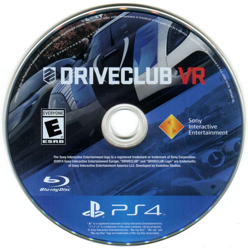 Driveclub VR cover or packaging material - MobyGames