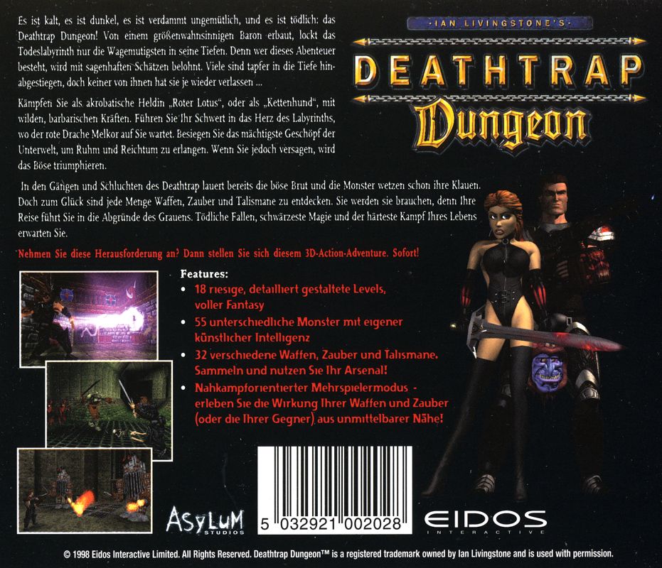 Ian Livingstone's Deathtrap Dungeon cover or packaging material - MobyGames