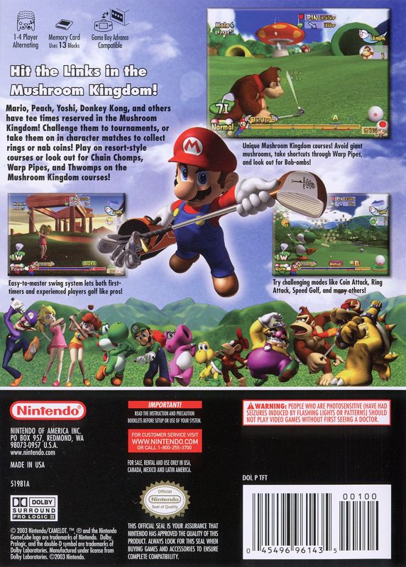Mario Golf: Toadstool Tour cover or packaging material - MobyGames