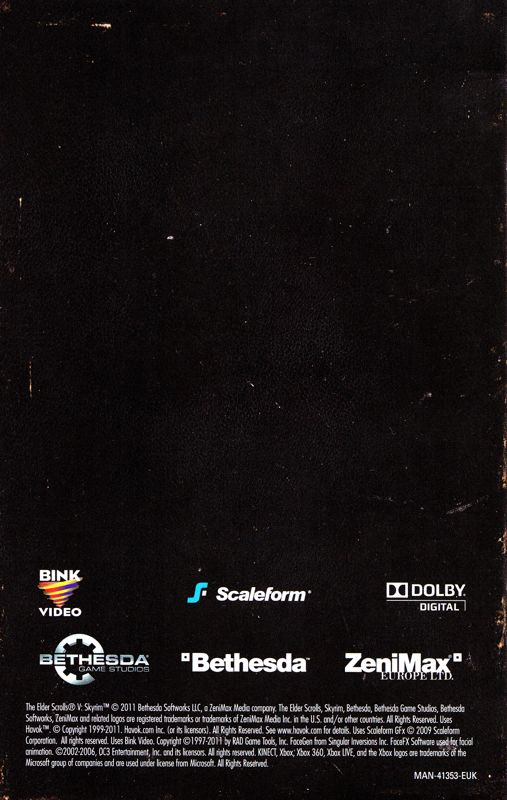 The Elder Scrolls V: Skyrim cover or packaging material - MobyGames