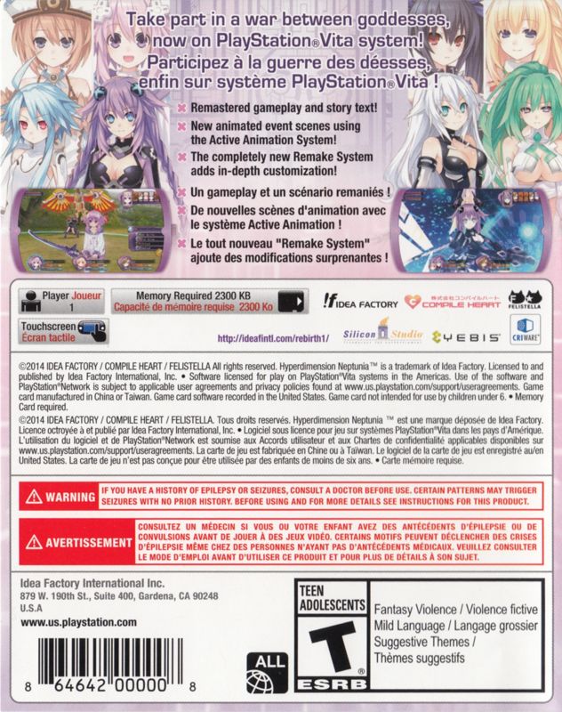 Hyperdimension Neptunia: Re;Birth1 cover or packaging material - MobyGames