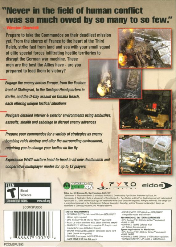 Commandos 3: Destination Berlin cover or packaging material - MobyGames