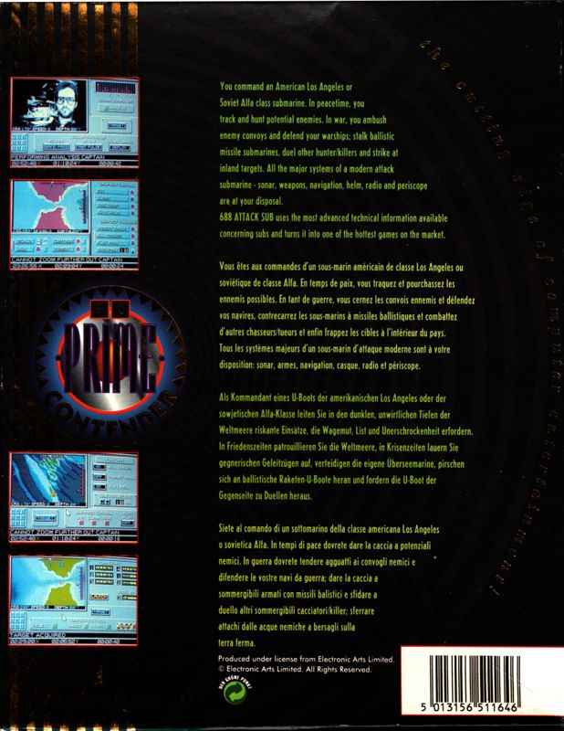 688 Attack Sub cover or packaging material - MobyGames