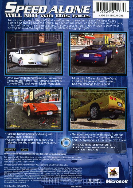 Project Gotham Racing cover or packaging material - MobyGames